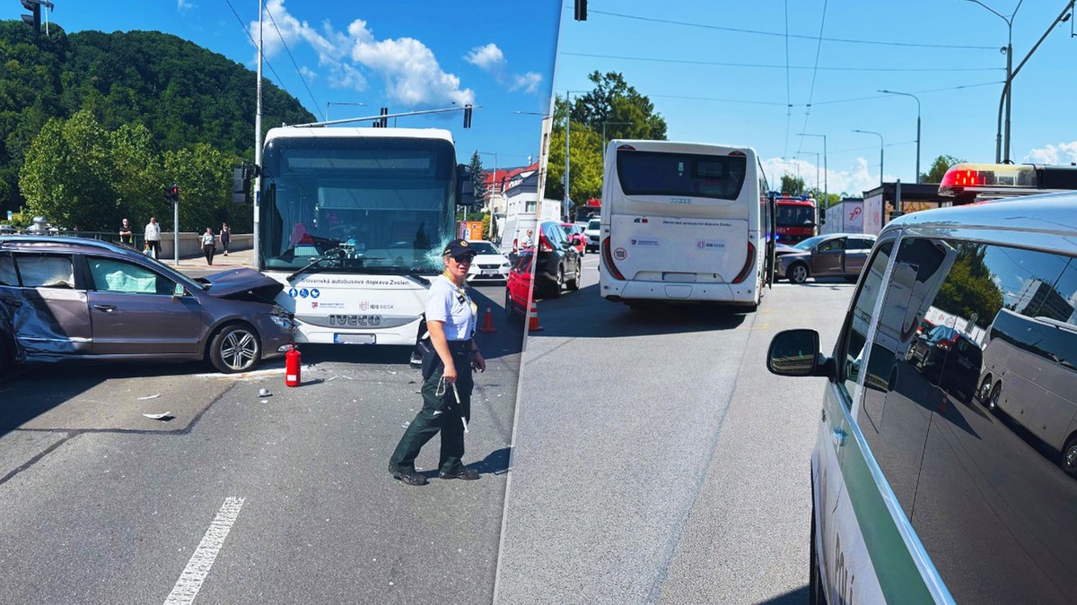 Zrážka autobusu s autom. Dopravná nehoda v Banskej Bystrici | TVNOVINY.sk